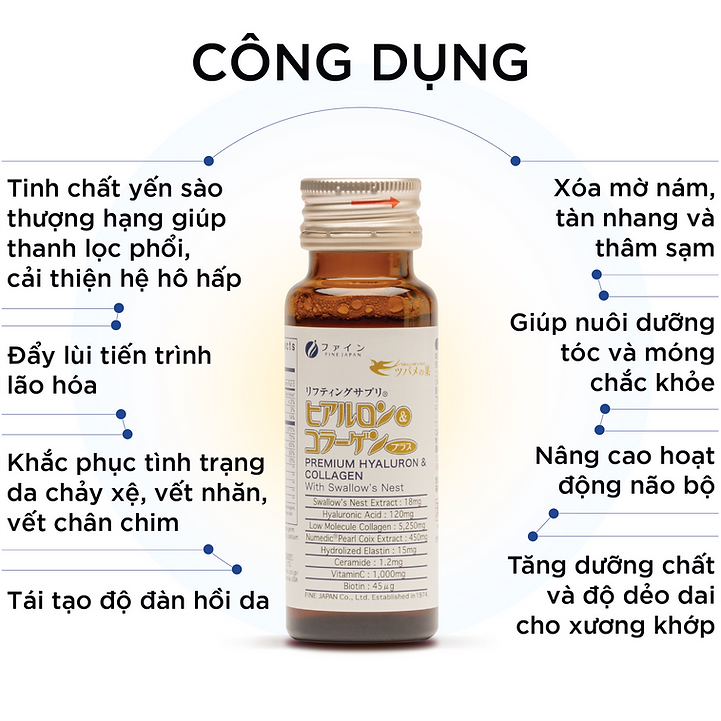 Collagen và tinh chất tổ Yến thượng hạng Fine Hyaluron & Collagen ...