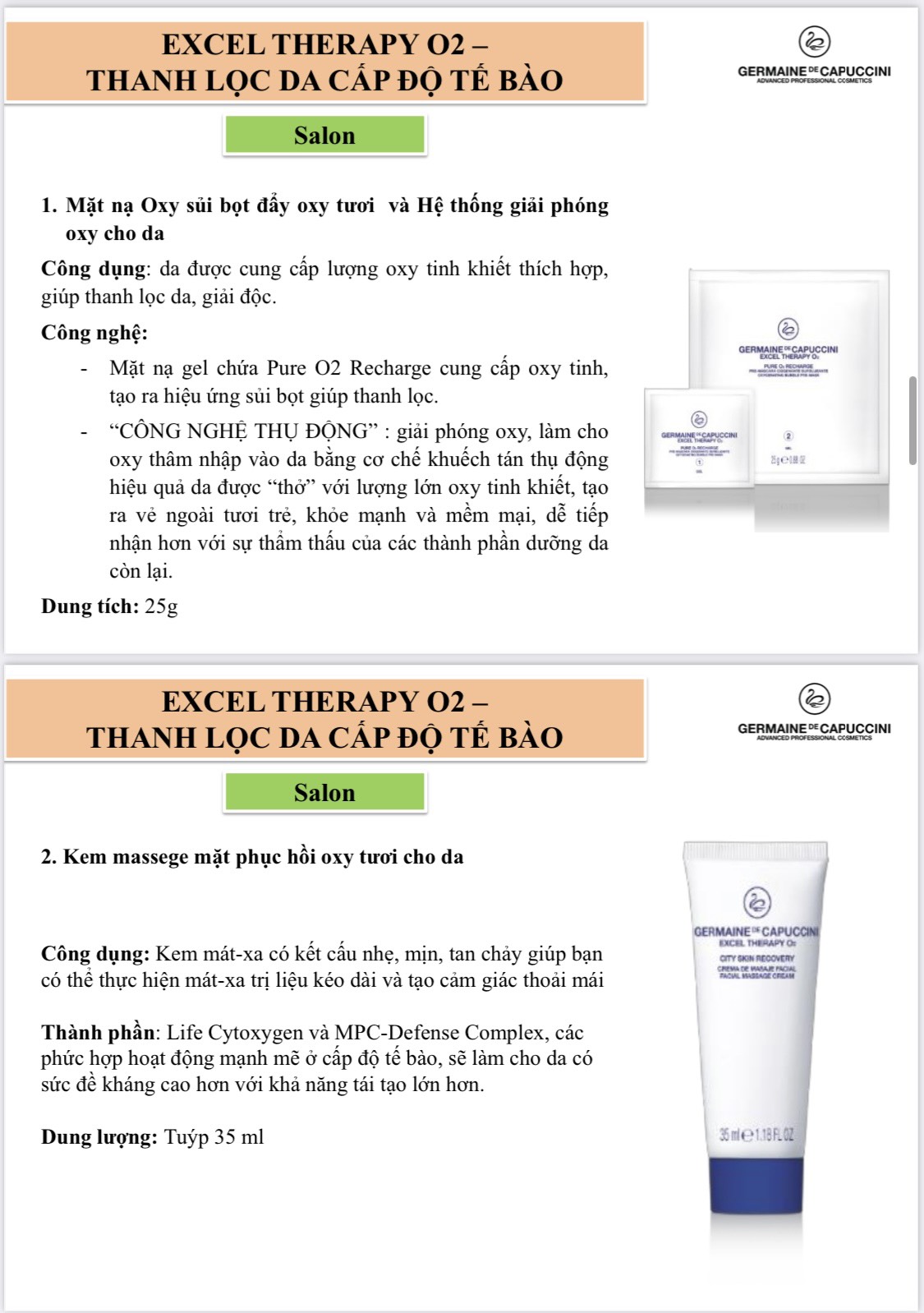 Liệu Trình Oxy tươi giúp mang lại làn da khoẻ mạnh sức sống Germaine De ...