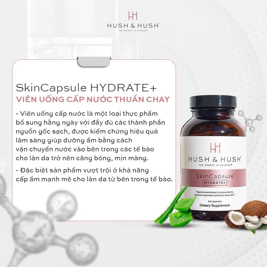 Viên uống dưỡng ẩm da Hush & Hush Skin Capsule HYDRATE