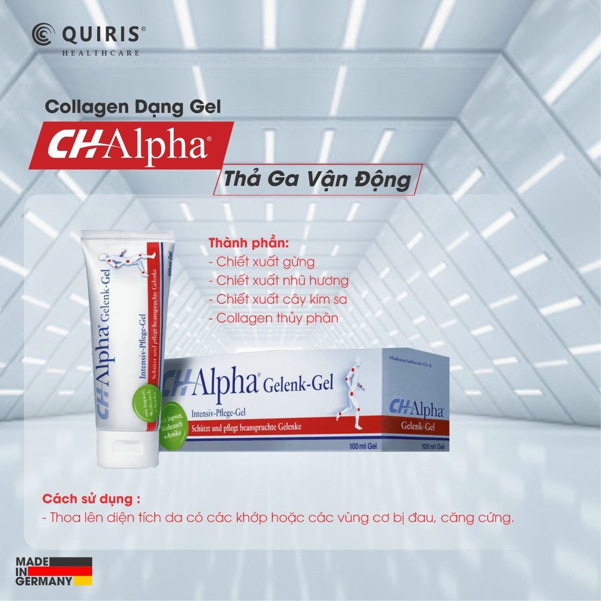 Gel dưỡng chăm sóc cơ và khớp Quiris CH-Alpha Gelenk Gel 100 ml