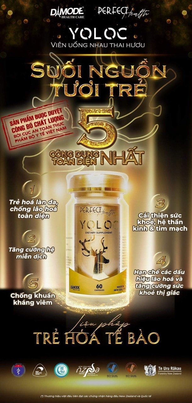 Viên uống Nhau thai hươu Perfect Health Yoloc