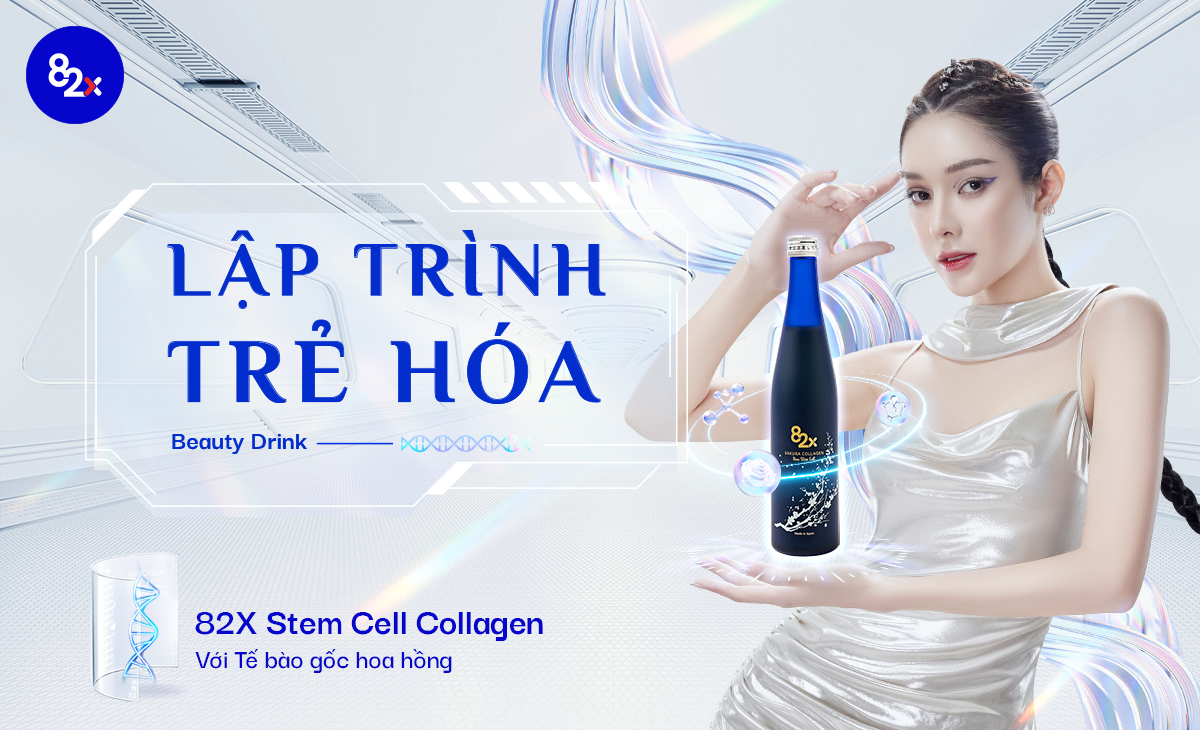 82x Stem Cell Collagen Hỗ trợ làn da mịn màng sáng hồng trẻ hóa tuổi ...