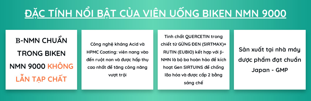 Biken NMN 9000 Viên uống trường thọ và trẻ hóa Nhật Bản 90 Viên