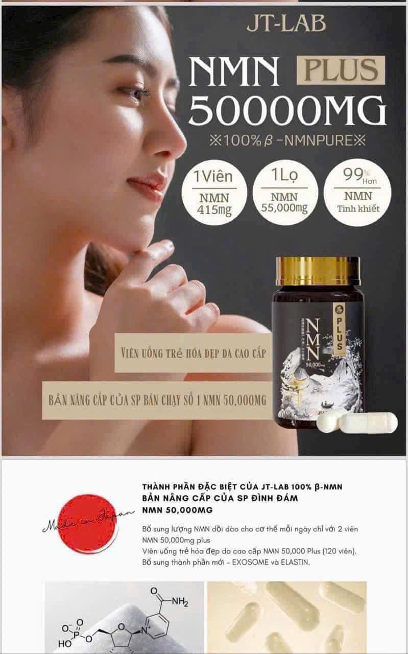 Viên Uống NMN Plus 50000mg JT Lab Nhật Bản